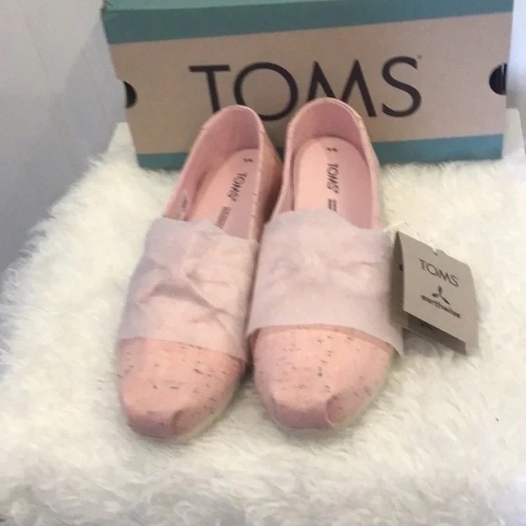 Toms | Shoes | Toms Speckled Linen Bow Alpargata Chalky Pink Shoes ...